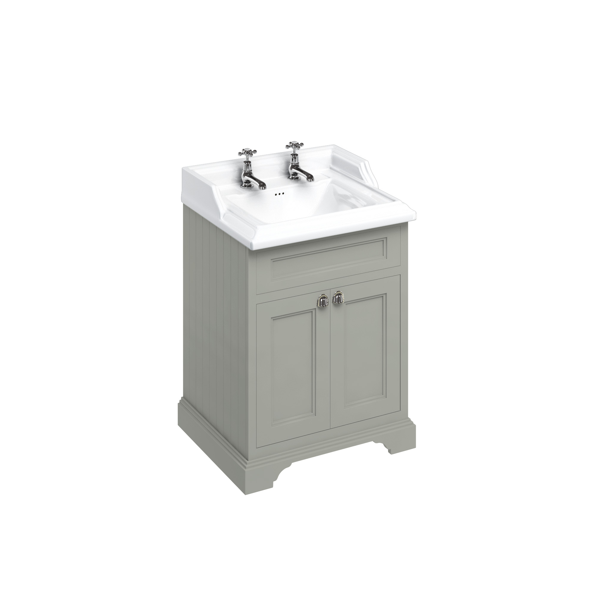 Freestanding 650 vanity unit with doors & Classic 650 basin for ...