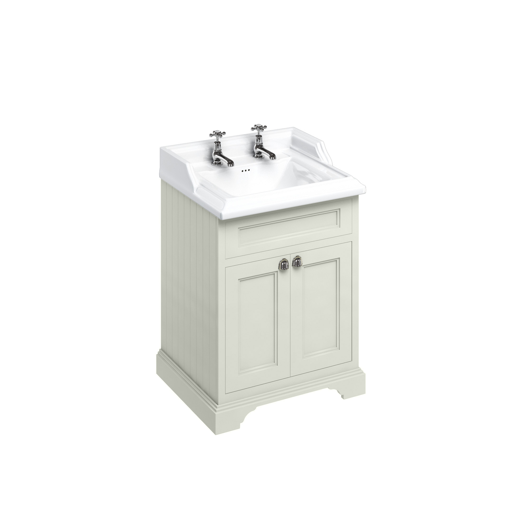 Freestanding 650 vanity unit with doors & Classic 650 basin for ...