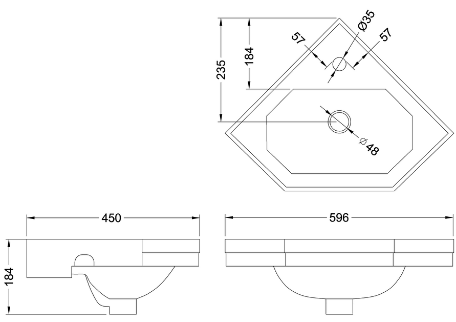 Corner Cloakroom basin | BB Whitebook
